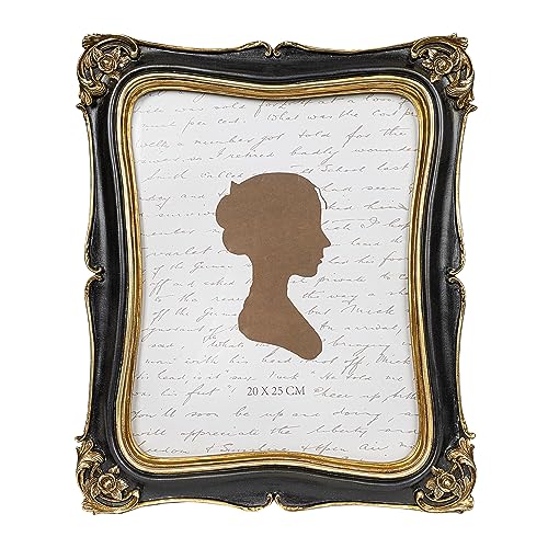 Sunlit Vintage Picture Frame 8x10 Inch, Luxury Antique Photo Frames with Glass Front, Photo Display, Tabletop Wall Hanging, Gift Ideas, Black and Gold