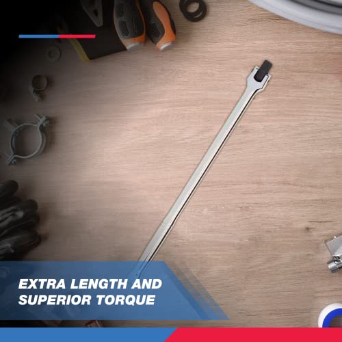 Neiko 00206A 1/2" Drive Breaker Bar, 24-Inch , Flex Head Chrome-Moly Cr-Mo, Lug Nut Wrench, Tire Bar, Cheater Bar