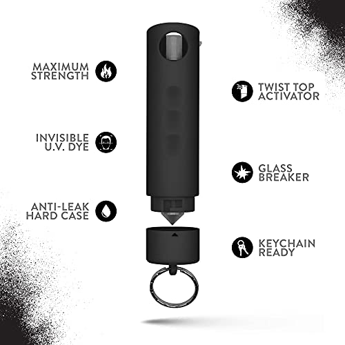 Guard Dog Security Harm N' Hammer Pepper Spray & Emergency Escape Hammer, Self Defense Spray and Glass Breaker, Black