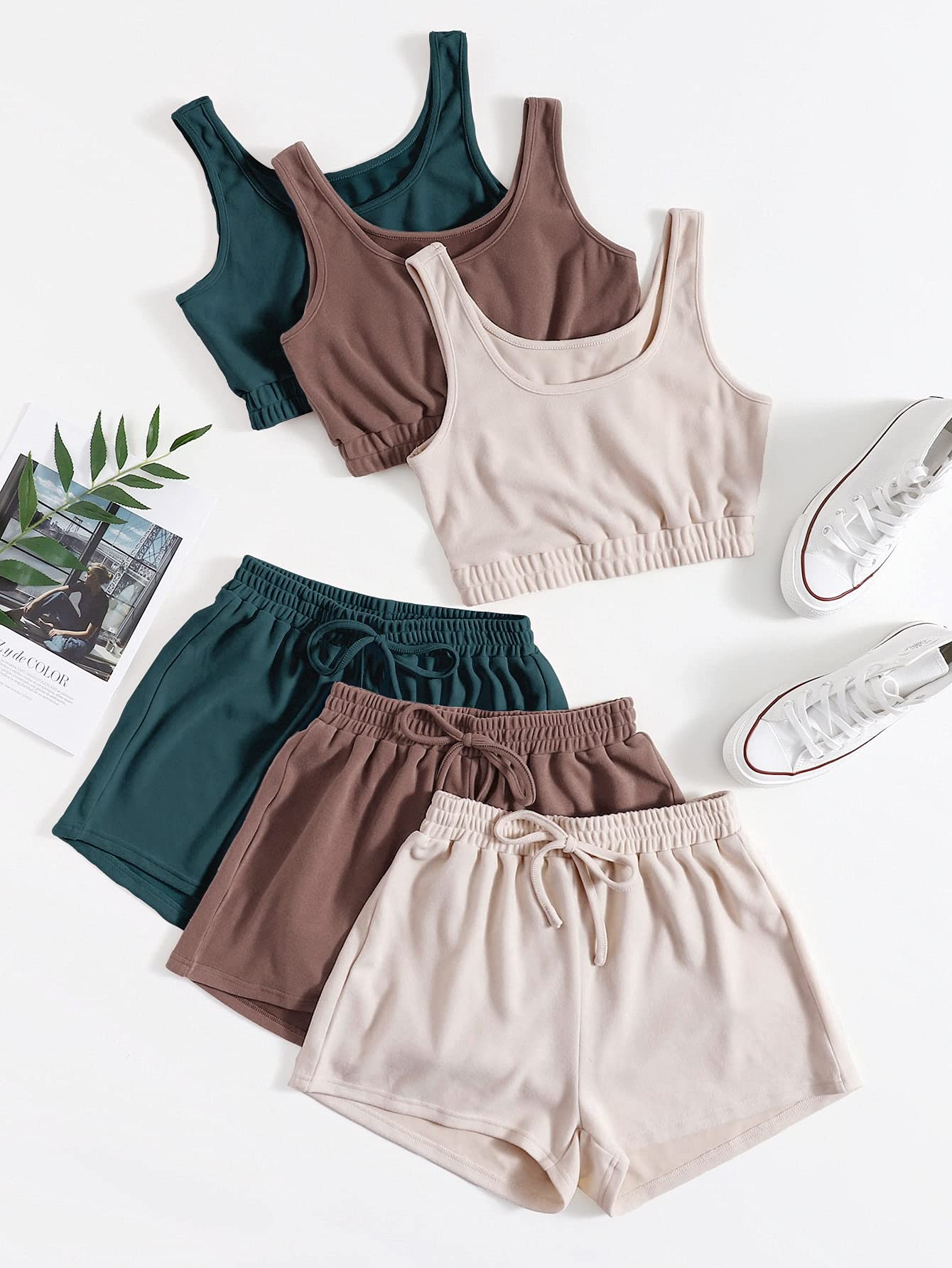 GORGLITTER Vacation Outfits for Women Beach Summer Outfits Going Out Loungewear Set shorts