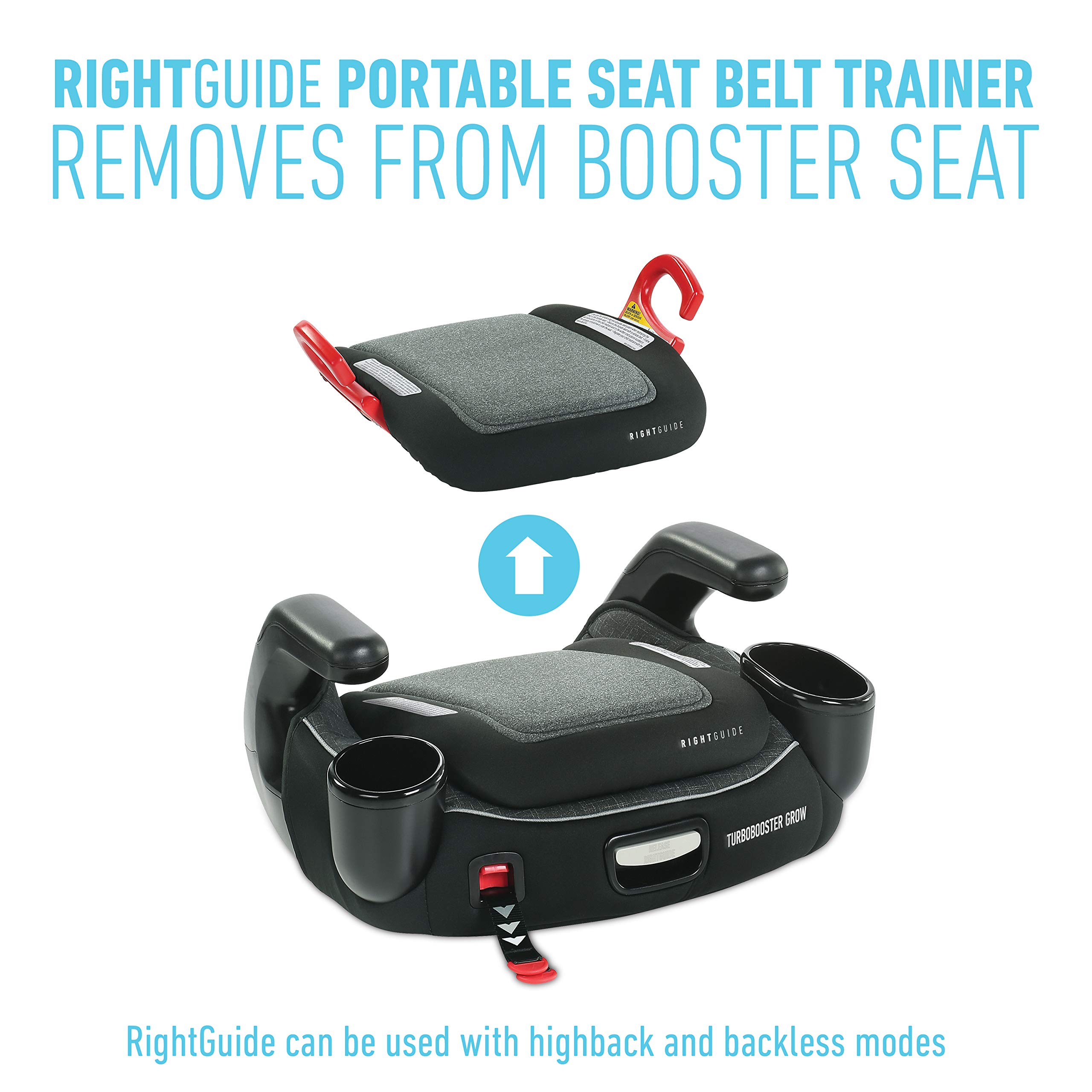 Graco TurboBooster Grow High Back Booster Seat, Featuring RightGuide Seat Belt Trainer, West Point 1 Count (Pack of 1)