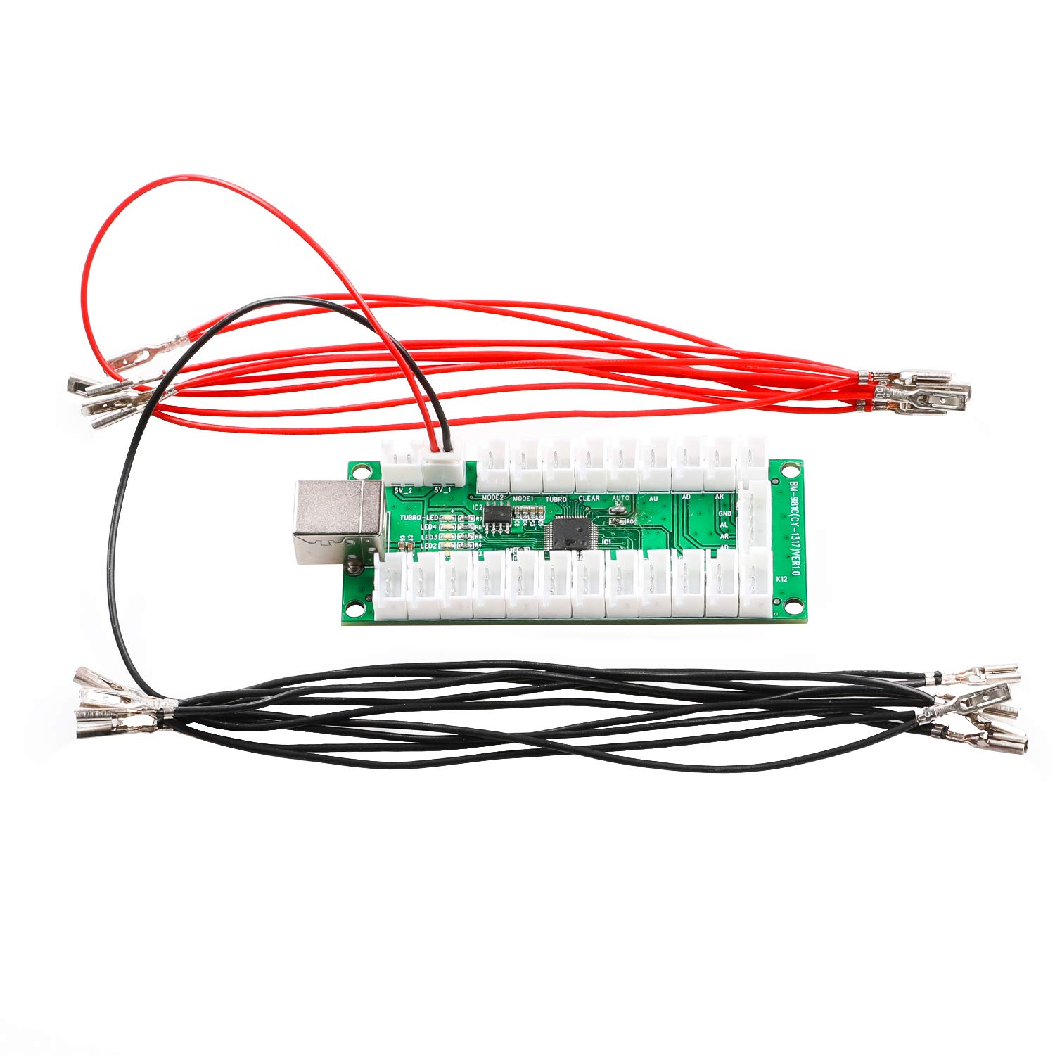GUWARRY 2 Pcs LED Power Cable Daisy Chain JST XH2.54 2Pin Plug to 0.110 Inch /2.8mm Terminals Jumper Wire Harness Lighted Up 20 LED Arcade Buttons for Arcade USB Encoder, MAME, Arcade1Up, Raspberry Pi