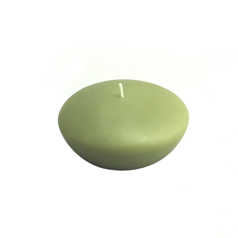 Zest Candle 12-Piece Floating Candles, 3-Inch, Sage Green