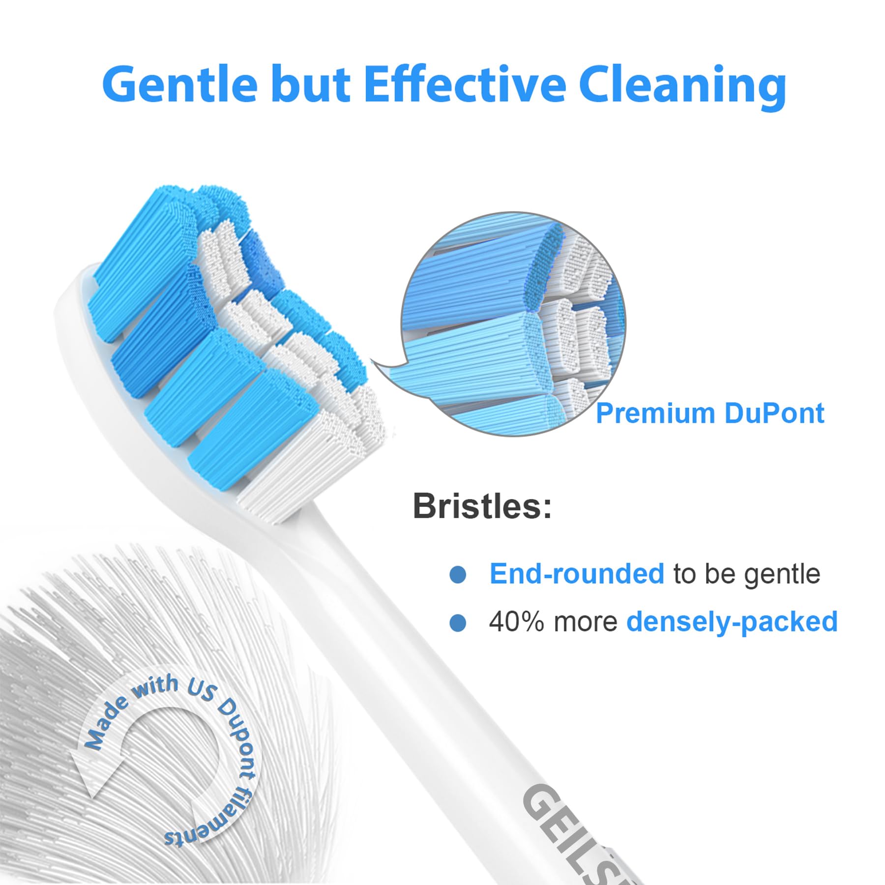Replacement Heads for Philips Sonicare - Compatible with Toothbrush Electric C1,C2,C3,4100,G2,G3,W3,DiamondClean 9500,ExpertClean 7500,FlexCare,HealthyWhite,ProtectiveClean 5100,6100-10 Packs