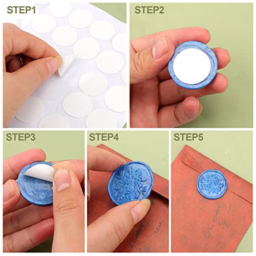 Palksky Adhesive Dots for Wax Seal, 250PCS Adhesive Wax Seal Backing for Wax Sealing, Transparent Removable Sticky Tack Putty for Wax Seal Stickers, Craft Adhesive Waxing(Diameter 1inch)