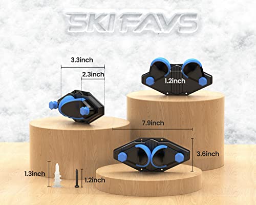 Skifavs Ski Wall Mount, Snowboard Wall Storage Rack, Ski & Snowboard Rack For Garage Wall, Damage-Free Ski Storage Rack, Ski Holders For Wall, Snowboard Display (1 Pack)