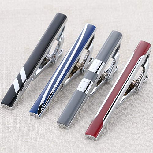 GWD Tie Clips for Men Wedding Business Classic Tie Bar Clip Set (D style)