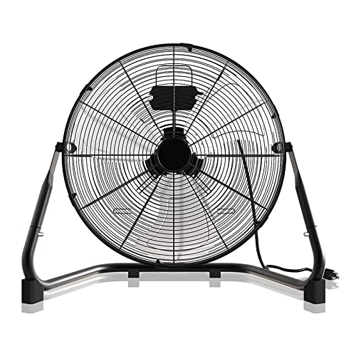 SKINNYBUNNY 20 Inch 3-Speed High Velocity Heavy Duty Metal Industrial Floor Fans Quiet for Home, Commercial, Residential, and Greenhouse Use, Outdoor/Indoor, Black, 20"