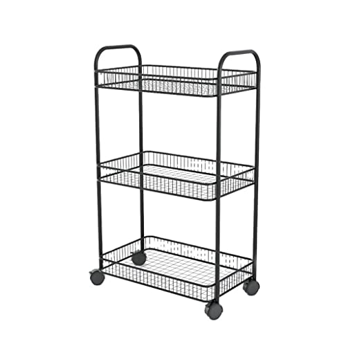 SLNFXC Cart Rack Living Room Storage Rack Bathroom Kitchen Floor Rack with Wheels (Color : D, Size : 76cm*40cm)