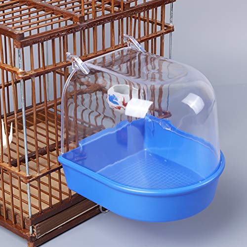 YJJKJ Caged Bird Bath Bird Cage Parrot Supplies Bathing Tub for Small Brids Canary Budgerigar Cockatiel Lovebird(Random Color)