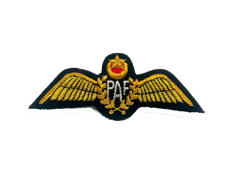 PAKISTAN AIR FORCE PILOT GOLD BULLION WIRE WING EXCELLENT QUALITY CP BRAND