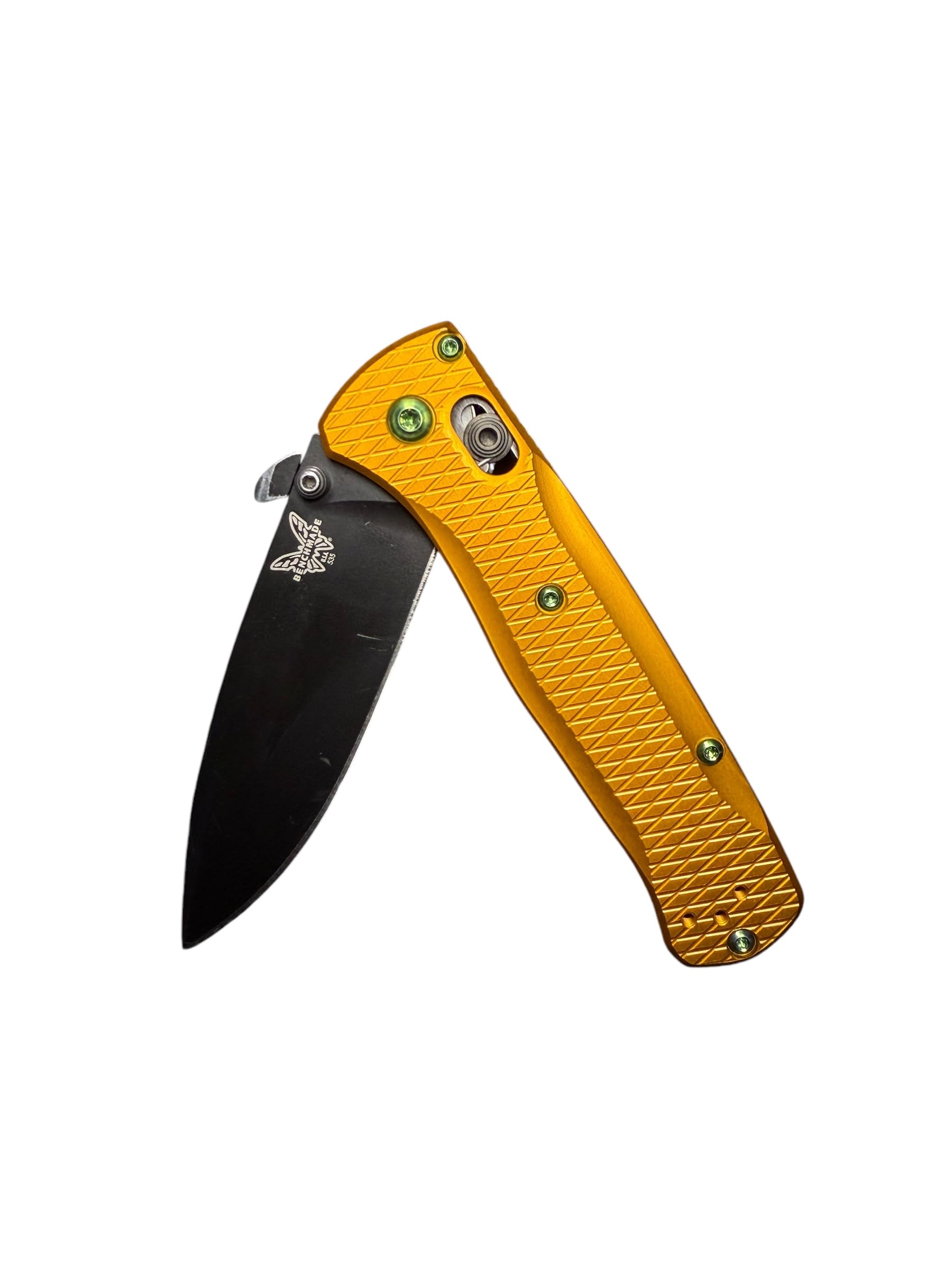 Sunset Orange, Diamond, Billet Aluminum, Full Size Bugout, Gift for dad, Everyday Carry Knife Scales