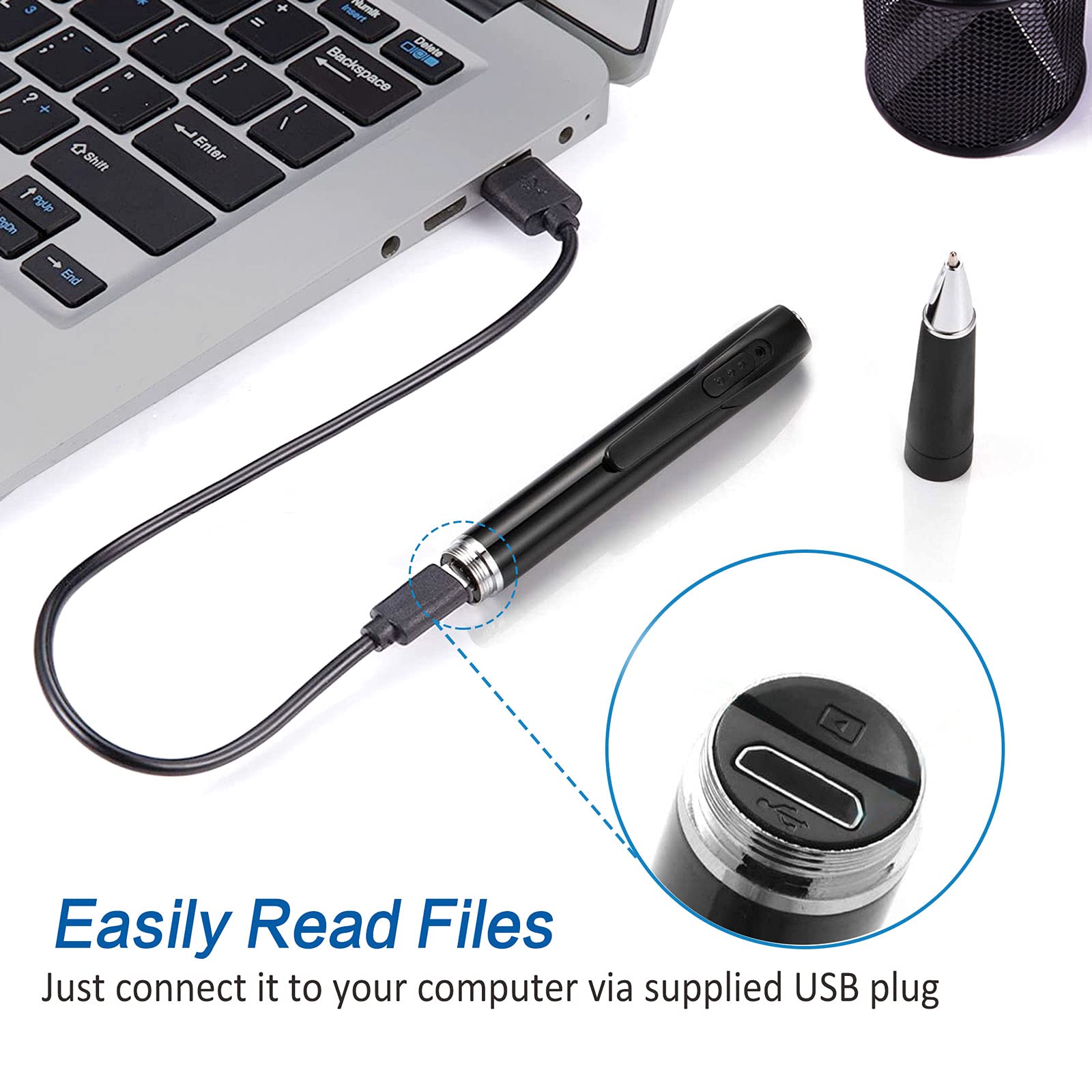 javiscam Spy Camera Pen, 32GB Hidden Camera, 1080P FHD Nanny Cam with 180 Minutes Working time, Body Camera for Classroom Learning and Home Security