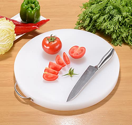 Large Round Plastic Cutting Board, 38cm/15 In Commercial Heavy Duty Cutting Meat Chopping Board, BPA Free, Kitchen Non Slip Thickened Chopping Board (Size : 38x5cm/15inx1.97 in)