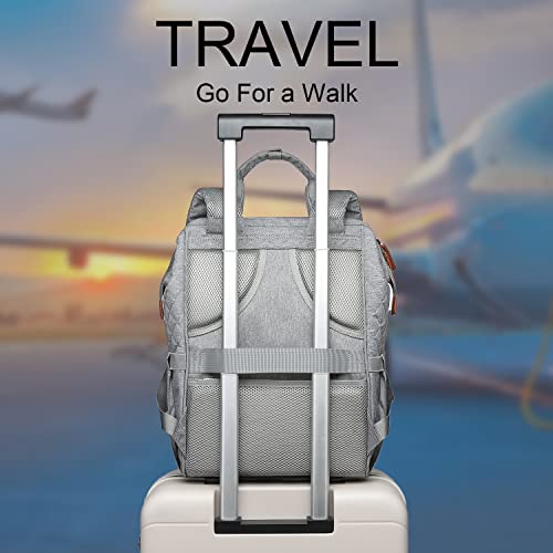 TIIOCTI Women's Laptop Backpack - 15.6" Compartment - Travel & Business Ready - Stylish Gray Design for Professionals