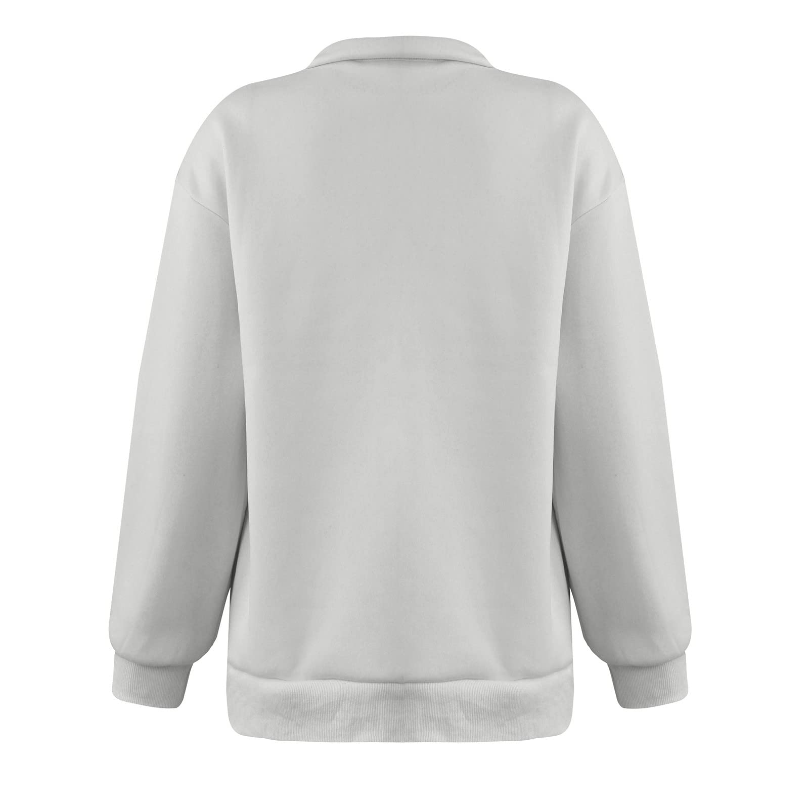 NOKMOPO Hooded Sweatshirt Women Casual Fashion Solid Color Long Sleeve Half Zip Hooded Sweatshirt Pullover Sweatshirt Loose Comfortable Warm Sweater Tops(A-Gray,Large)