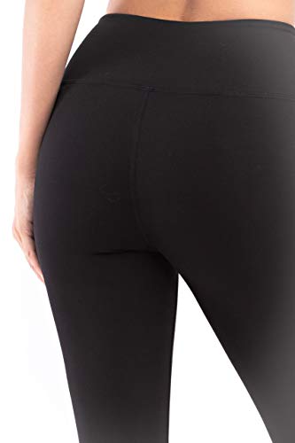 Hype Up Women's High Waisted Ripped Super Buttery Soft Active Wear Full Length Leggings with Inner Pocket (S-3X) Black