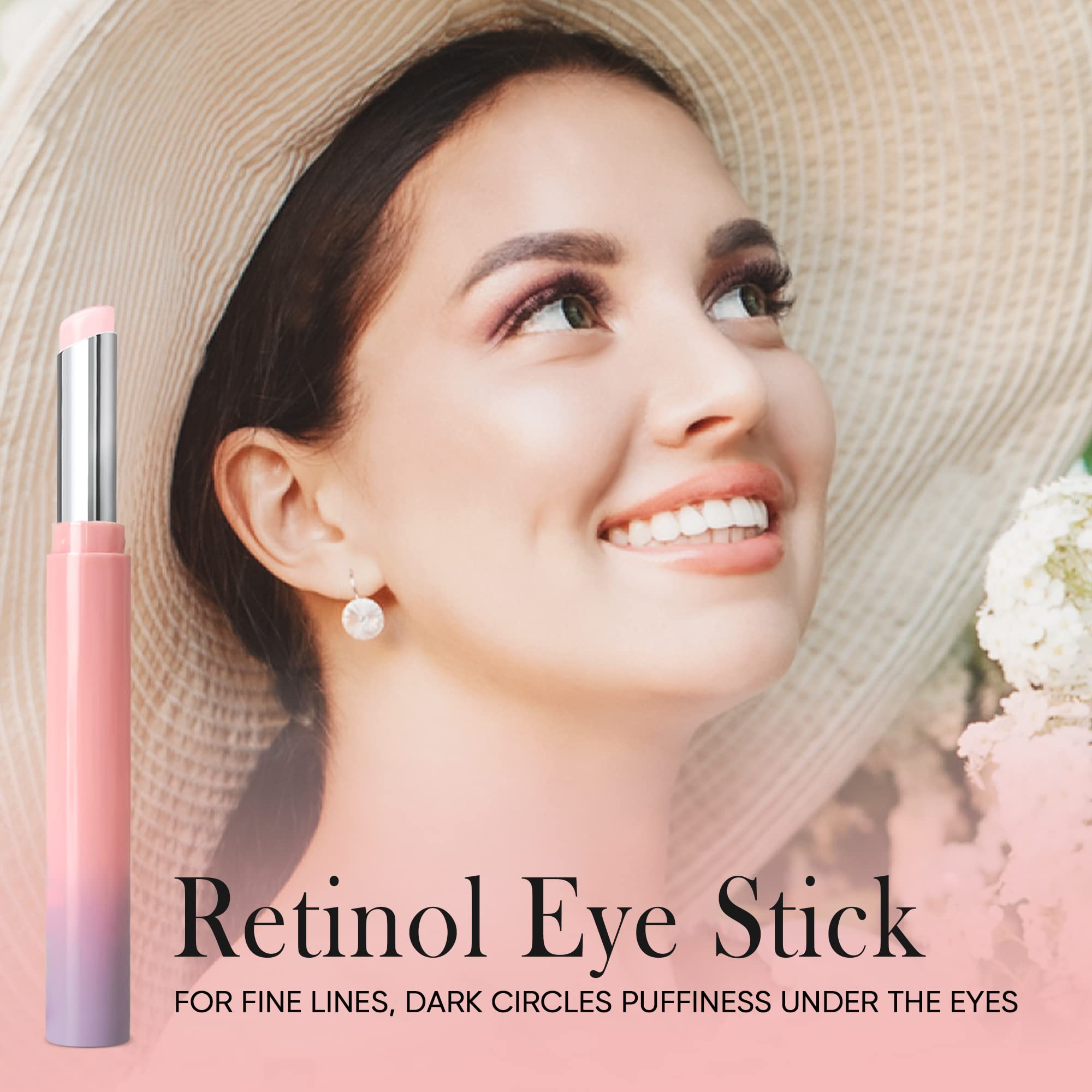 Retinol Eye Stick, Retinol Anti-Aging Eye Cream for Dark Circles and Puffiness, Reduces Fine Lines and Dark Circles with Vitamin A, C & E and Peptides
