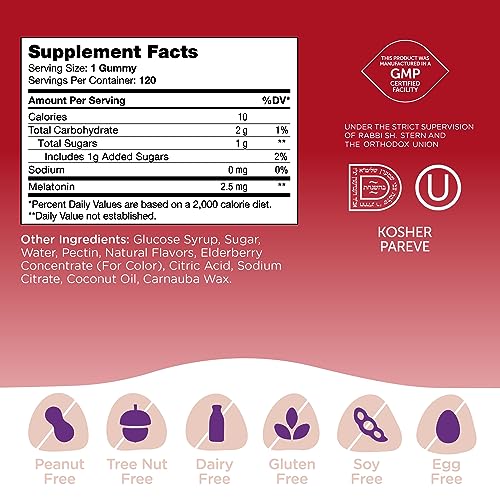 Zahler - Chapter One Sleep Melatonin Gummies for Kids & Adults (120 Flavored Gummies) - 2.5 mg Melatonin Gummy - Kids Melatonin Kosher Sleep Gummies - Natural Kids Melatonin Gummy for Sleeping