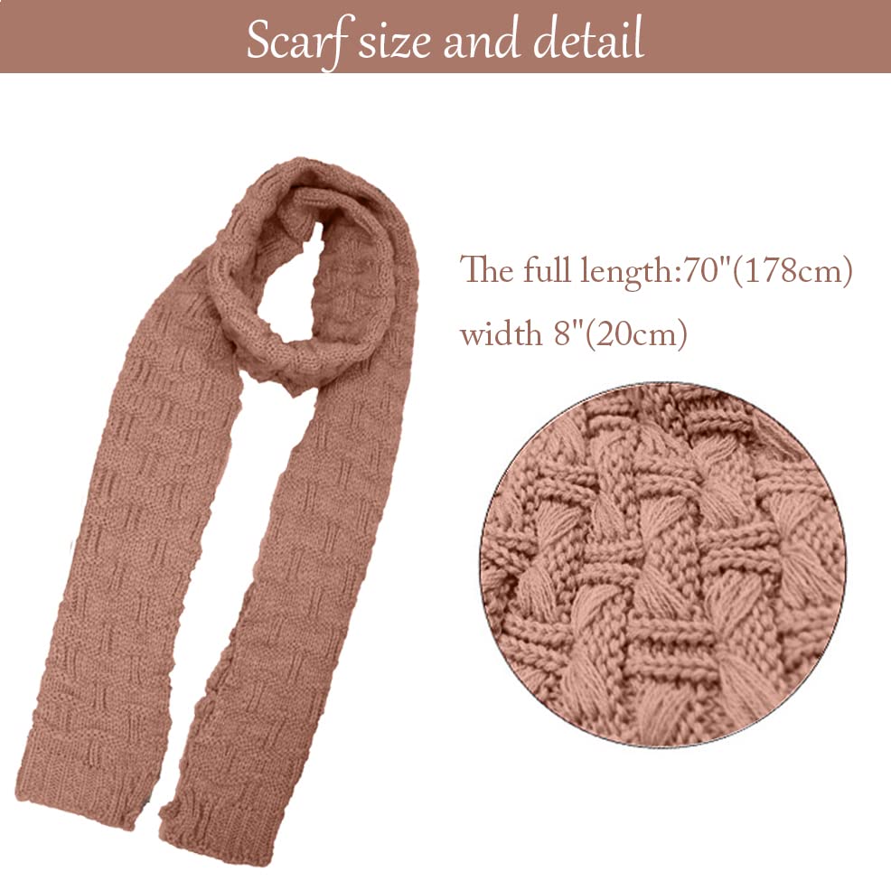 HANERDUN Women Girls Fashion Winter Warm Knitted Hat Beanie Hat Scarf Set