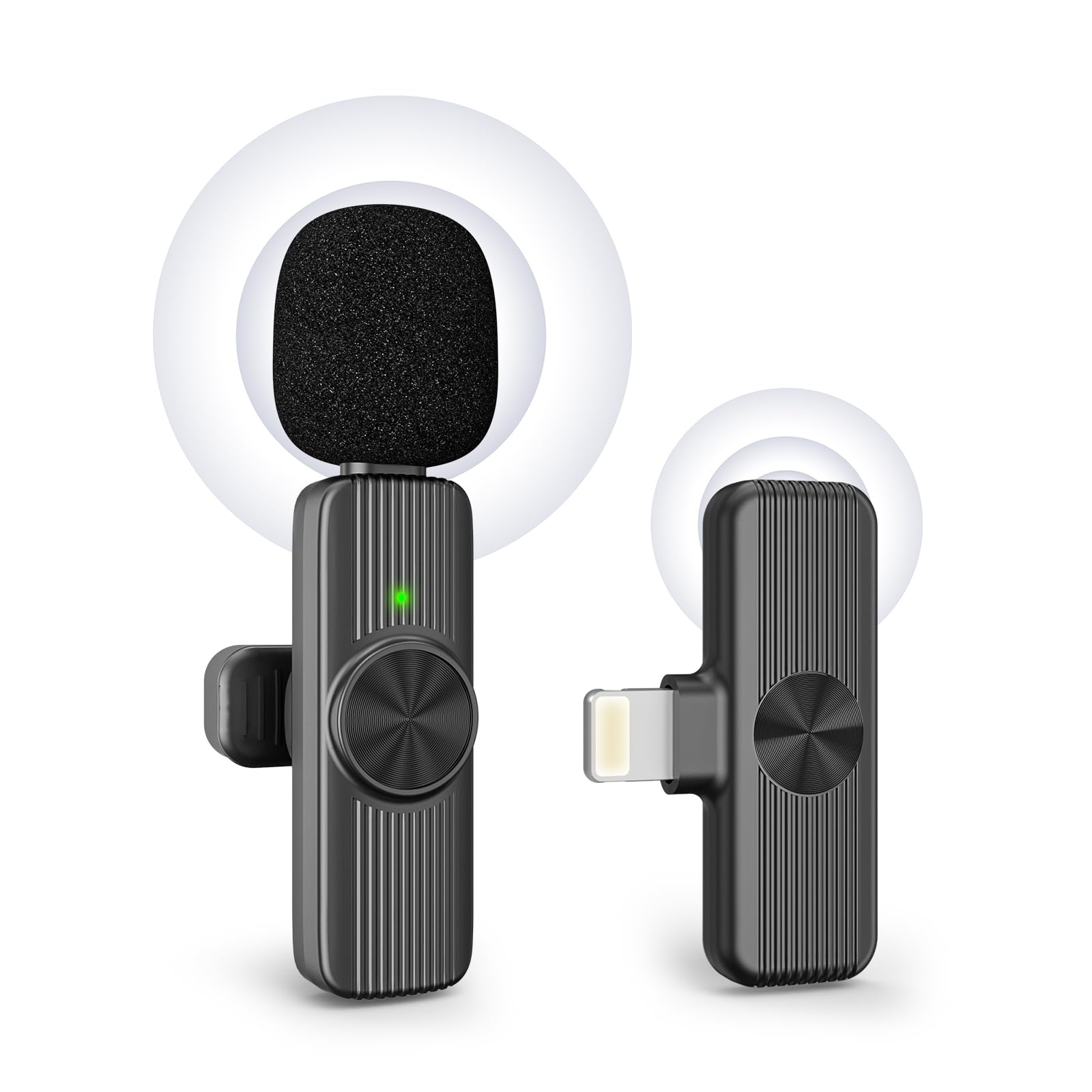 GoorDik Wireless Lavalier Microphone for iPhone Recording, Portable Clip-On Mini Mic for iPhone Audio/Video Recording, Cordless Lapel Lav Mic for Content Creators&Influencers&Youtubers/Tiktok Starters