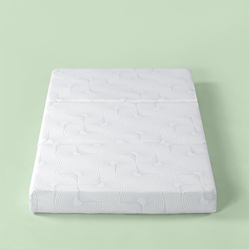 ZINUS 5 Inch Memory Foam Floor Mattress Portable Tri-Fold Design with Cooling Gel, Single, White