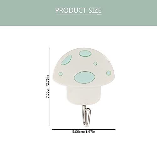 STOBAZA 3 PCS Decorative Wall Hooks Mushroom Wall Hooks Adhesive Sticky Hooks for Bedroom Bathroom Door Wall Shower Ball Hat Coat