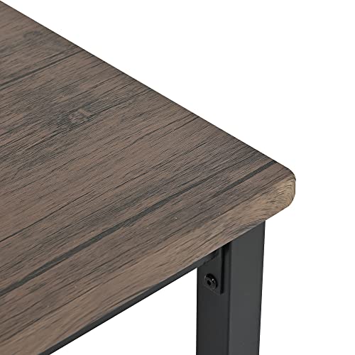 Goozio Chairs 4-Piece Industrial Counter Height Dining Set, 60'' Extra Long Kitchen Pub Table with 3 Bar Stools for Room Bistro,Brown+Black, OneSize