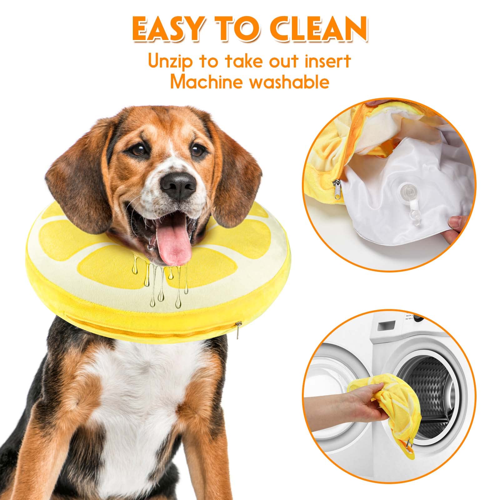 SuplutuX Inflatable Dog Cone, Protective Inflatable Collar for Jumbo Dogs, Soft Adjustable Pet Cone Alternative After Surgery for Wound Healing and Prevent from Biting or Scratching,XL(18"-22.5")