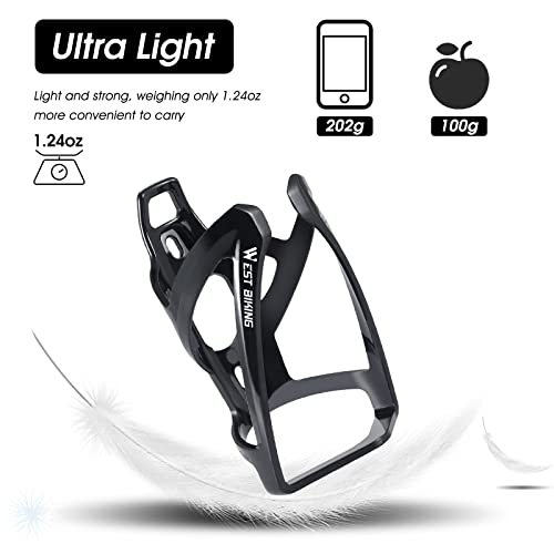 WEST BIKING Bike Water Bottle Cage, Durable Ultralight Plastic Water Drink Holder Rack, Lightweight PC for Bicycle, Cycling Bottle Holder Cages for MTB, Road/ Mountain Bikes