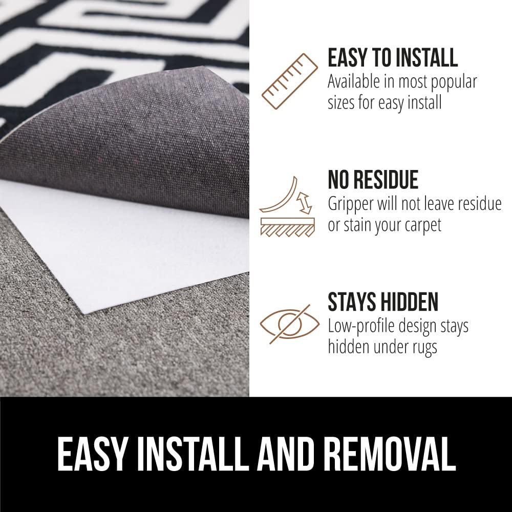 Gorilla Grip Rug Pad for Carpet Floor, Made in USA, Double Sided, 5x7 FT Gripper for Over Carpets, Keep Area Rugs in Place on Carpeted Floors, No Residue Adhesive Pads, Reduce Shifting or Bunching