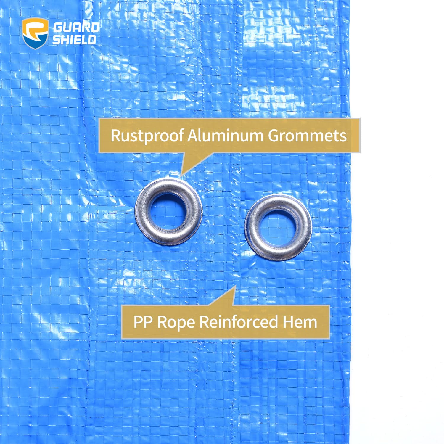 GUARD SHIELD Blue Tarp Waterproof Multi Purpose Outdoor Poly Tarp Cover 6x6 Feet Lightweight 5mil