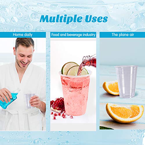 Turbo Bee 300 Pack 3 OZ Clear Plastic Cups,Disposable Bathroom Mouthwash Cups, Small Plastic Cups-Espresso Cups Ideal for Drinking Tasting, Food Samples