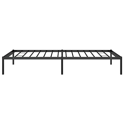 vidaXL Single Bed - Industrial Style - Robust Metal Bed Frame with Metal Slats and Center Legs - Black, Steel, with Extra Underneath Space