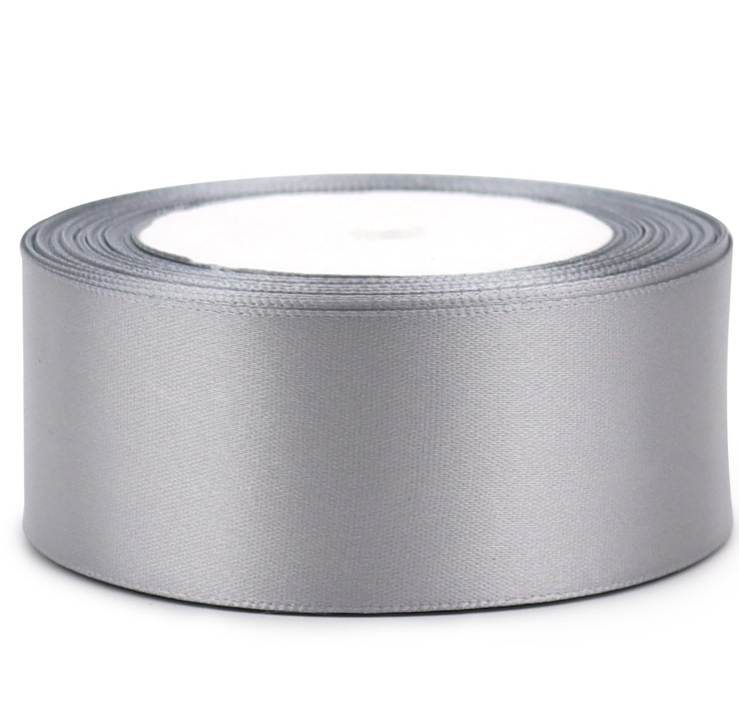 RIUNBB Gray Solid Satin Ribbon 1-1/2 Inch 25 Yards Solid Polyester Fabric Ribbon for Gift Wrapping Wedding Christmas Baby Shower Birthday Party Decoration Handmade Immortal Flower Craft