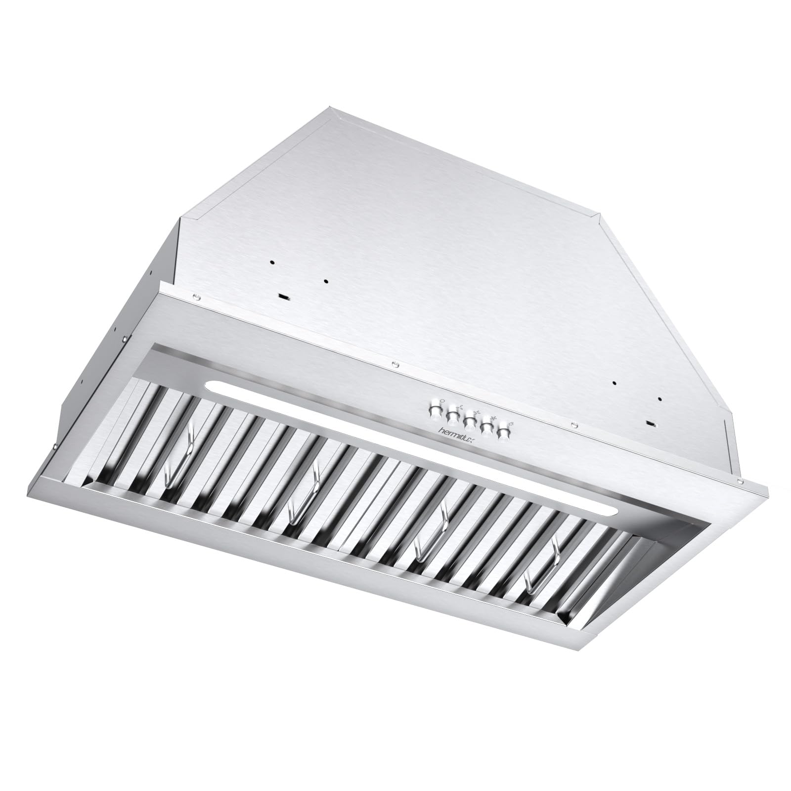 Hermitlux 30 inch Under Cabinet Range Hood with 3 Speed Exhaust Fan, Stainless Steel Range Hoods, Ducted Convertible Ductless, Vent Hood with LED Light for Kitchen