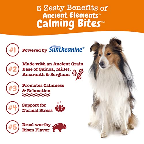 Zesty Paws Calming Chews for Dogs - Composure & Relaxation for Everyday Stress & Separation - with Ashwagandha, Organic Chamomile, L-Theanine & L-Tryptophan β Bison - 90 Count