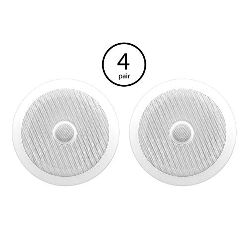Pyle PDIC60 6.5 Inch 250 Watt 2 Way in Wall/Ceiling Home Speaker System (4 Pair)