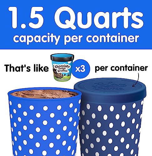 Polar Creme Ice Cream Containers for Homemade Ice Cream - 2 Containers - 1.5 Quart Each