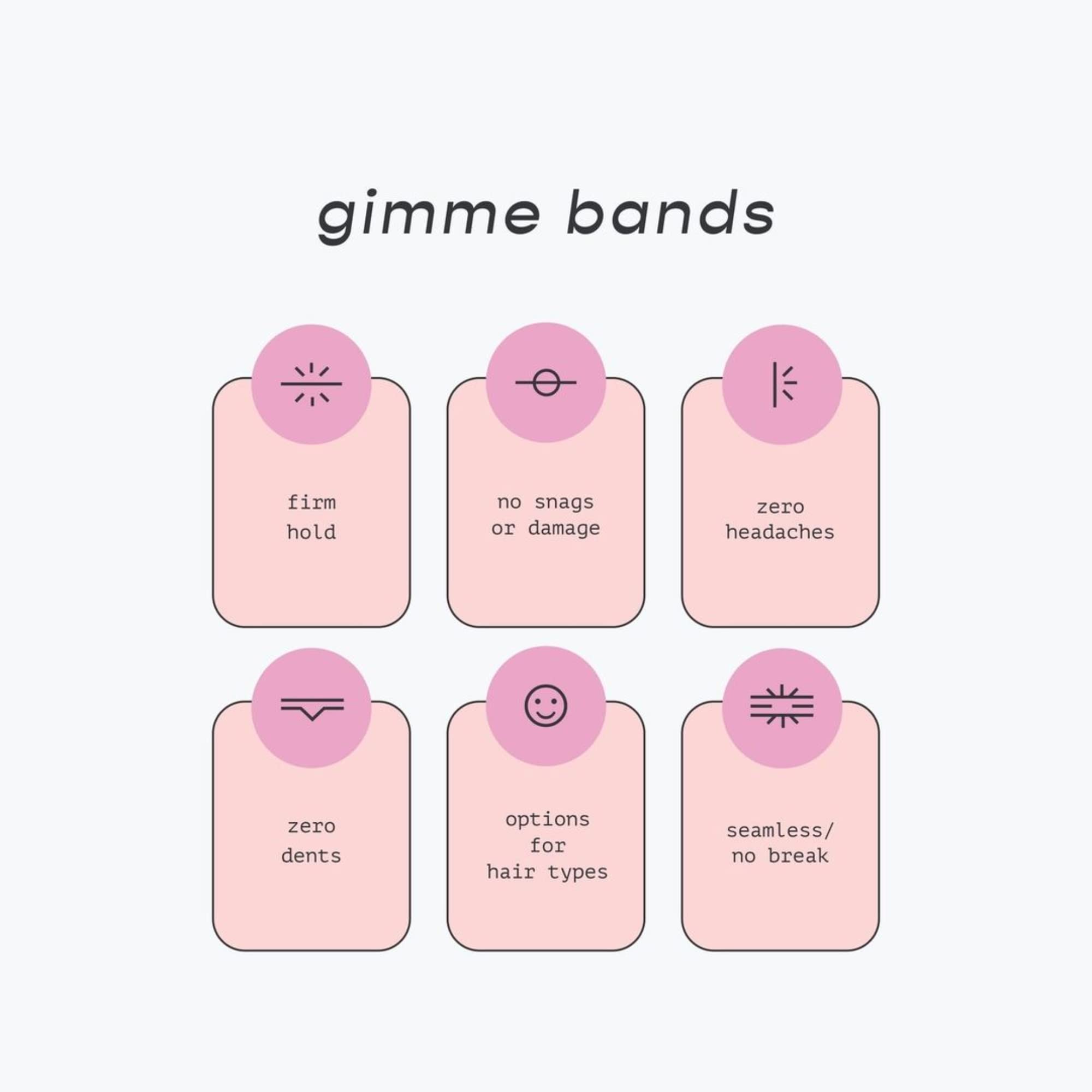 Gimme Beauty - Any Fit No Damage Hair Ties - Neutrals - Seamless Microfiber Hair Elastic - Hair Accessories With All Day Hold - No Snagging, Dents, or Breakage Hair Tie Pack (9 Count)