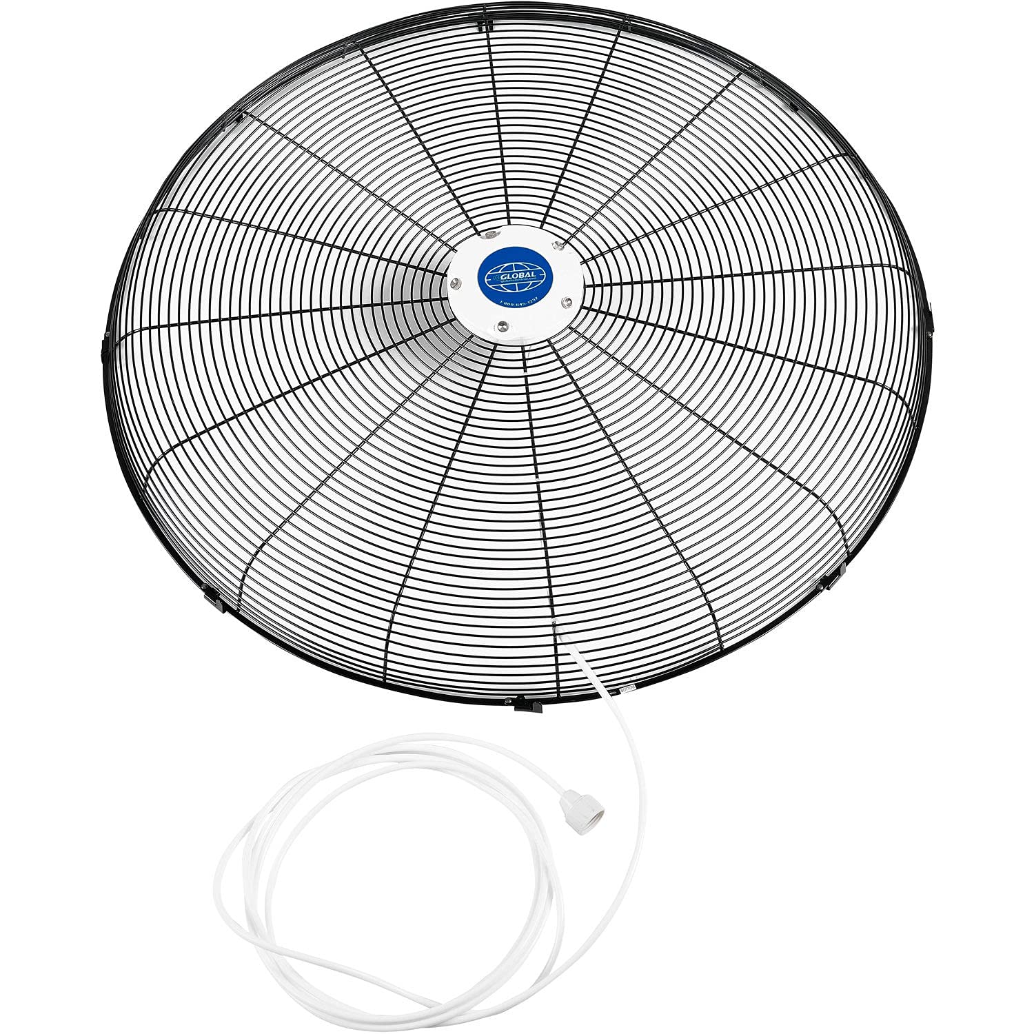 Global Industrial 292457 0.3HP 8400 CFM Outdoor Misting Oscillating Wall Mounted Fan44; Black - 30 in. Dia.