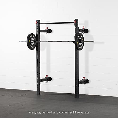 Titan Fitness X-3 Series 80-inch Wall Mounted Folding Power Rack, Space Savings Rack, Folds up to 5-inches from the Wall