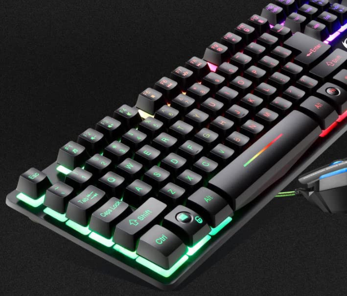 RJPH-3500 Gaming Keyboard: Fastest Clicky Optical Switches w/Quick Keystrokes & 8000Hz Polling Rate - Detachable Type-C Cable - Doubleshot PBT Keycaps - Ergonomic Wrist Rest