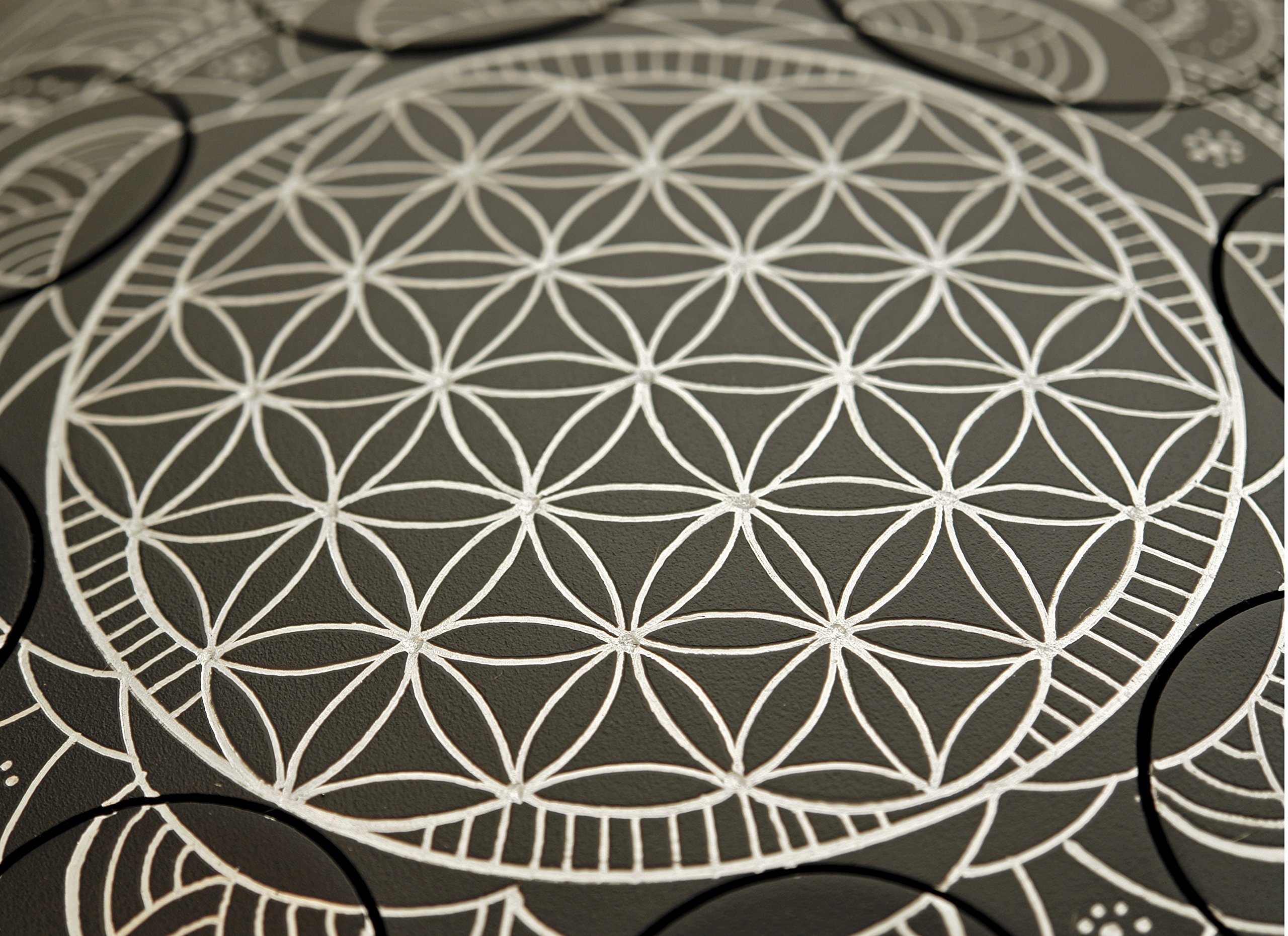 GUDA DRUM Freezbee Flower of Life with Rope Decoration and Perfect Travel Bag