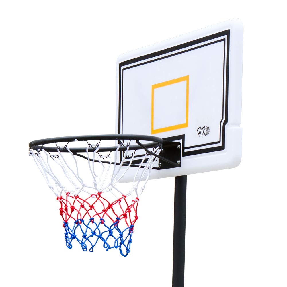 HaoKang Portable Basketball Hoop with Adjustable Height System Outdoor 28" Background and Wheels for Teenager