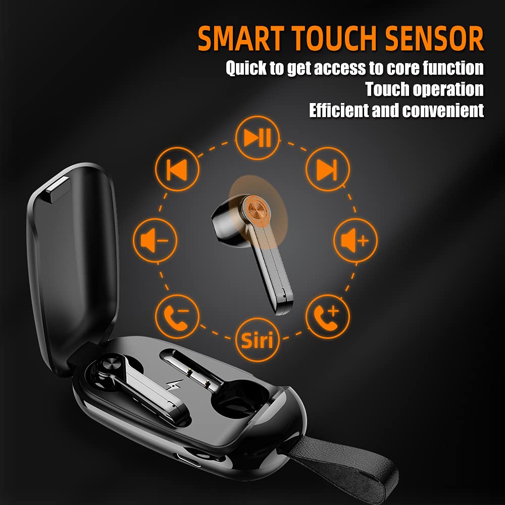 JAKO Wireless Earbuds, IPX5 Waterproof Headset with Charging Case, TWS 5.0 Bluetooth Headphones Deep Bass Stereo in-Ear Earbuds Built-in Mic