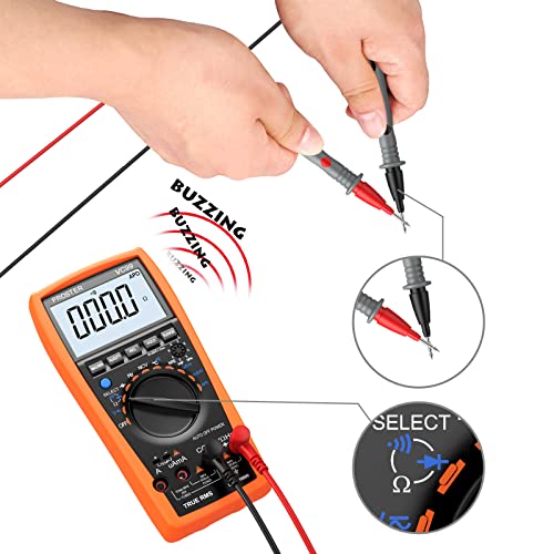 Proster Autoranging Multimeter 6000 Count TRMS Digital Multitester NCV AC DC Current Voltage Tester Amp Ohm Volt Meter Capacitance Test Temperature Measurement Continuity Tester