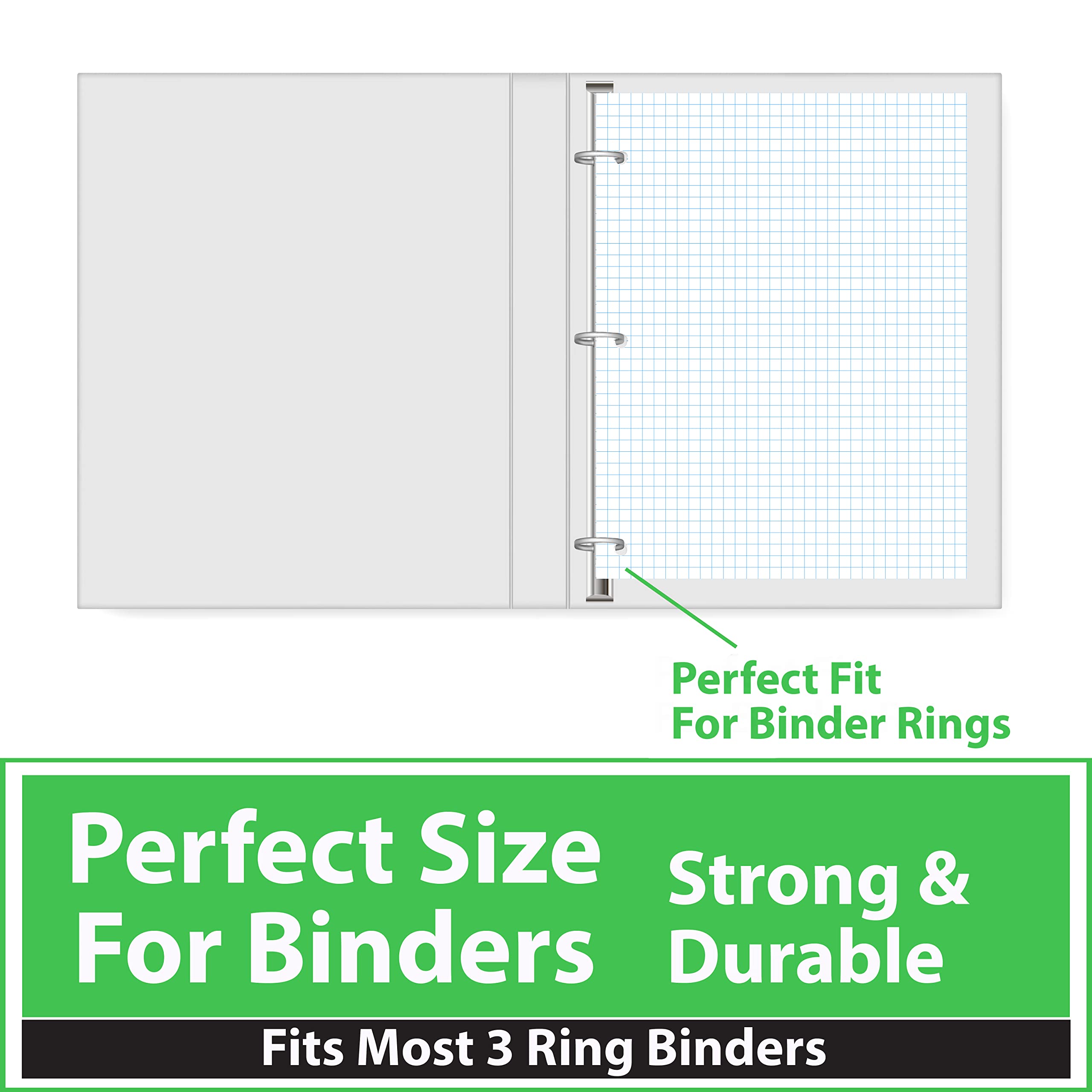 Graph Paper, Loose Leaf Graph Paper, 4 x 4 An Inch Quad Ruled Graph Paper, 10.5” x 8” Graphing Paper, 56 gsm, 150 Per Pack, 900 Sheets (6 Pack)