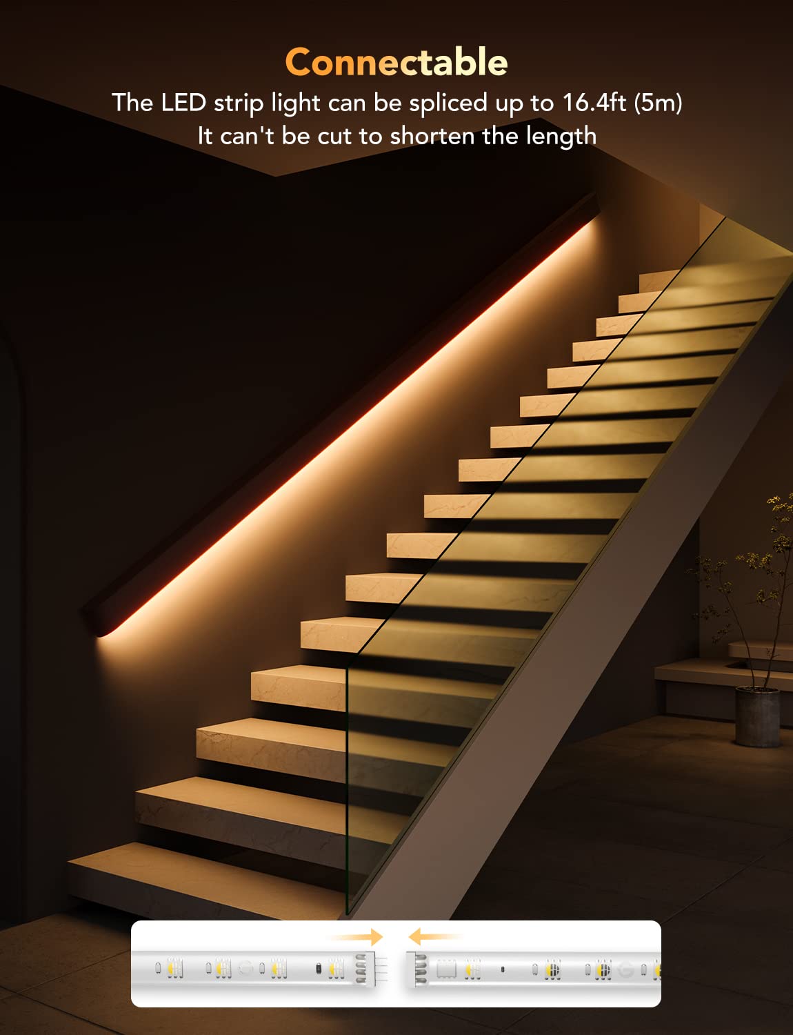 Govee RGBIC LED Strip Lights M1 with Matter, 6.56ft WiFi LED Lights for Cabinet, TV, Bed and Gaming Desk, Smart LED Lights Work with Apple Home, Alexa, Google Assistant and SmartThings, Home Decor