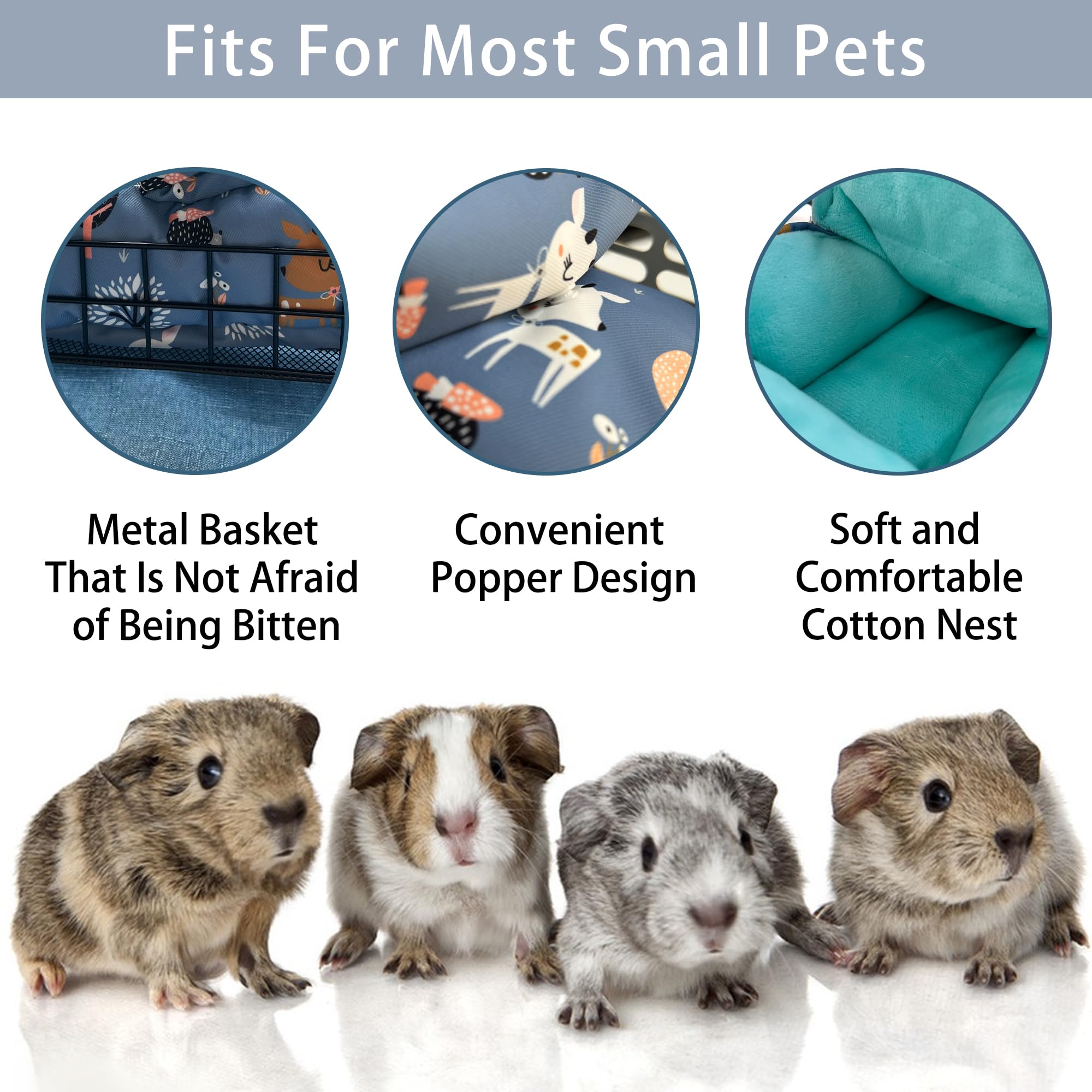 Guinea Pig Rat Hammock Metal Year-Round Use,Small Animal Hanging Hammock for Cage Chew Proof,Mini Pet Covered Nest Hammock and Metal Basket for Rat, Mouse, Chinchilla, Sugar Glider, Ferret